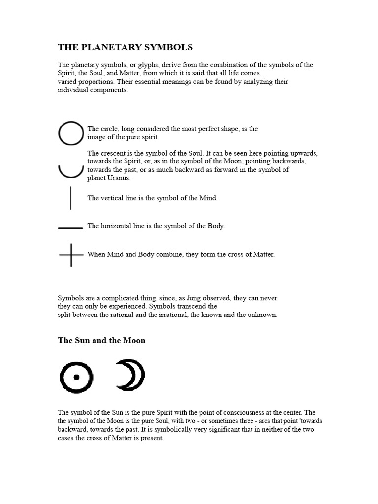 The Planetary Symbols | PDF | Planets In Astrology | Planets