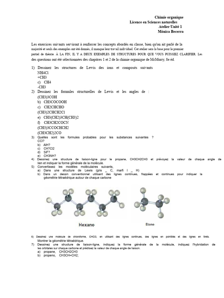Structures de Lewis en chimie organique | PDF | Substances chimiques ...