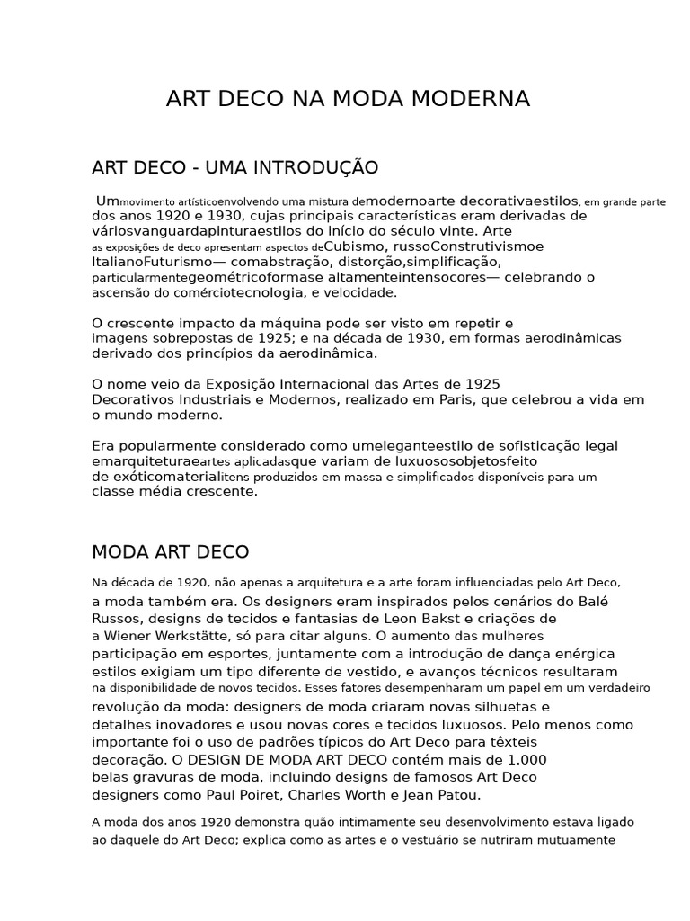 Art Deco Na Moda Moderna | PDF | Art Deco | Moda