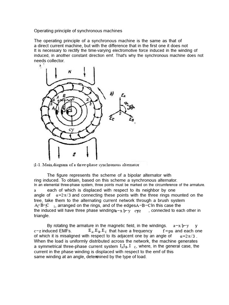 Operating Principle of Synchronous Machines | PDF | Manufactured Goods ...