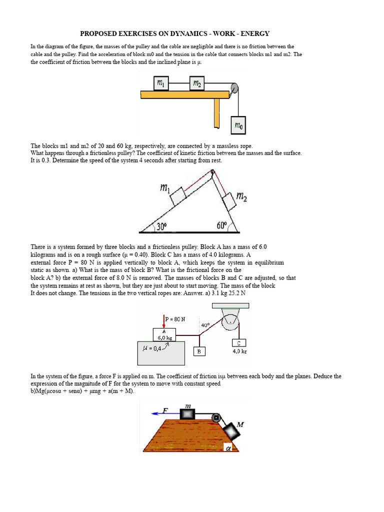 Proposed Exercises | PDF | Force | Friction