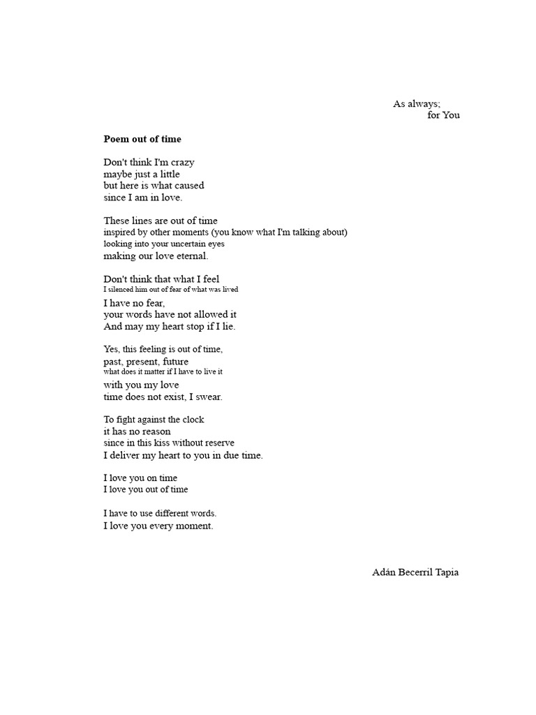 Poem Out of Time | PDF