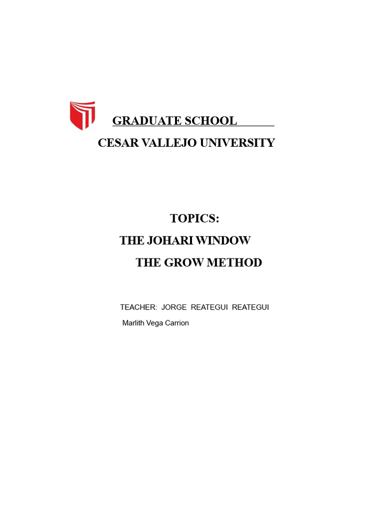 The Johari Window | PDF | Goal | Reality