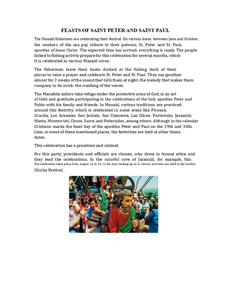 Feast of Saint Peter and Saint Paul | PDF