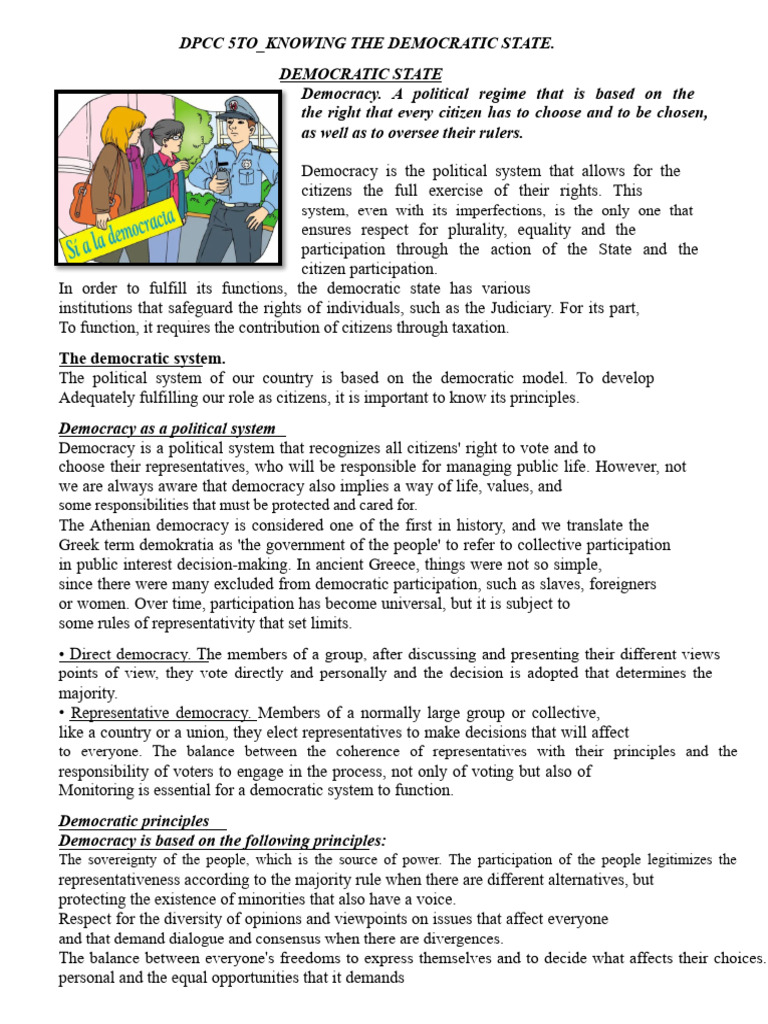 Understanding the Democratic State | PDF | Democracy | Political Ideologies
