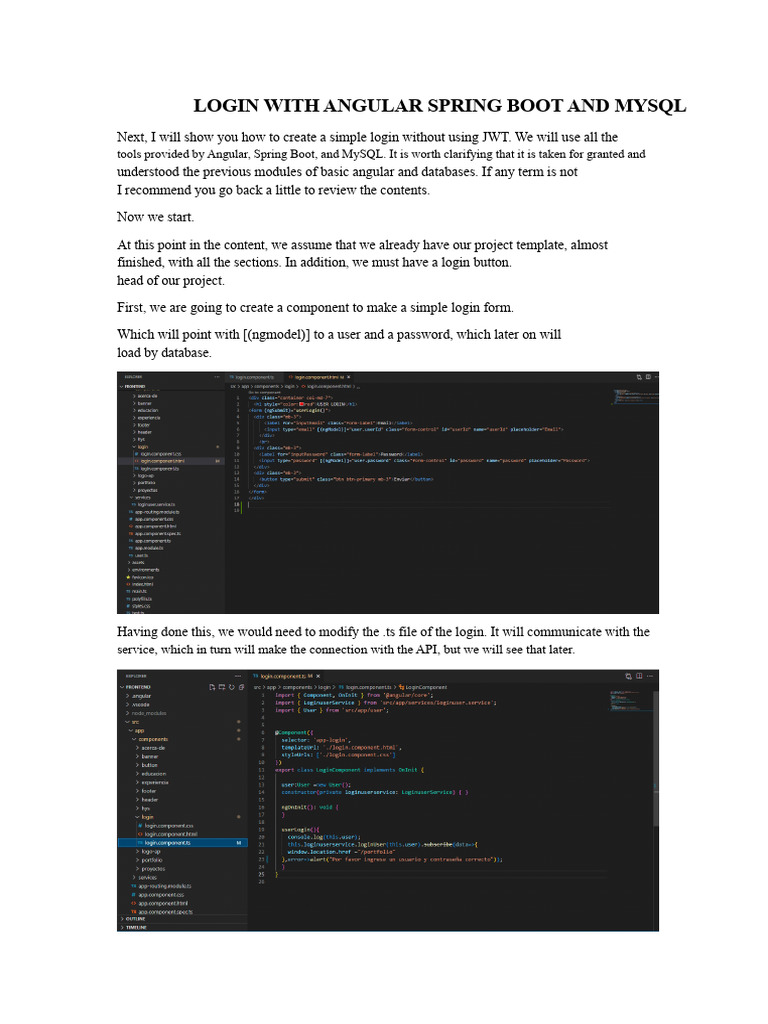 Angular Spring Boot MySQL Login Guide | PDF | Databases | Computer ...