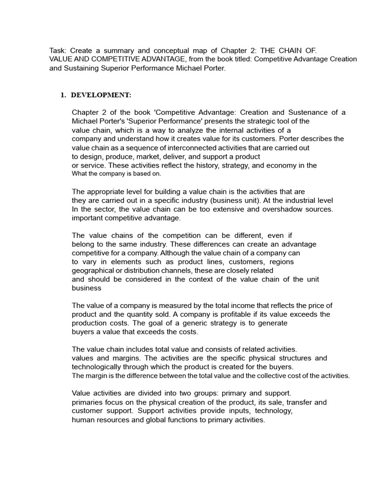 Value Chain and Competitive Advantage | PDF | Competitive Advantage ...