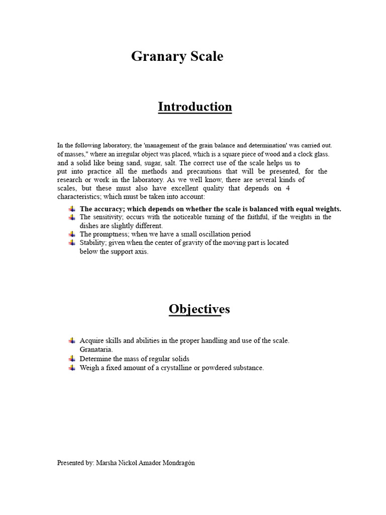 Granary Scale | PDF | Weighing Scale | Observational Error