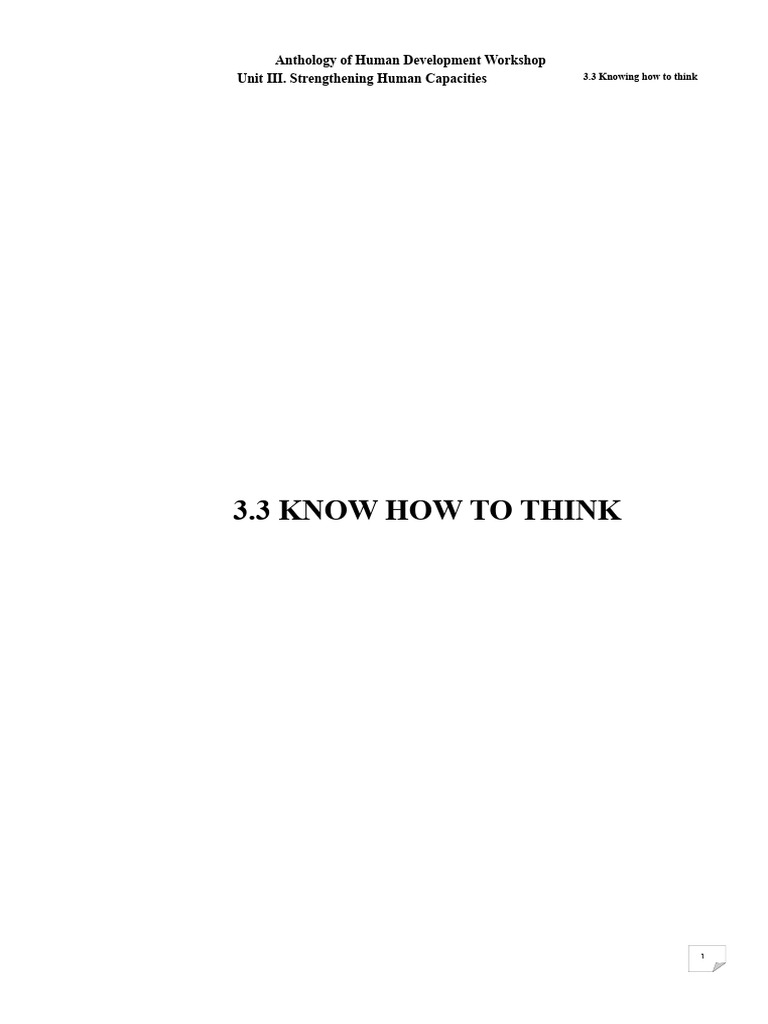 2.3. Know How To Think Ok | PDF | Attention | Reason
