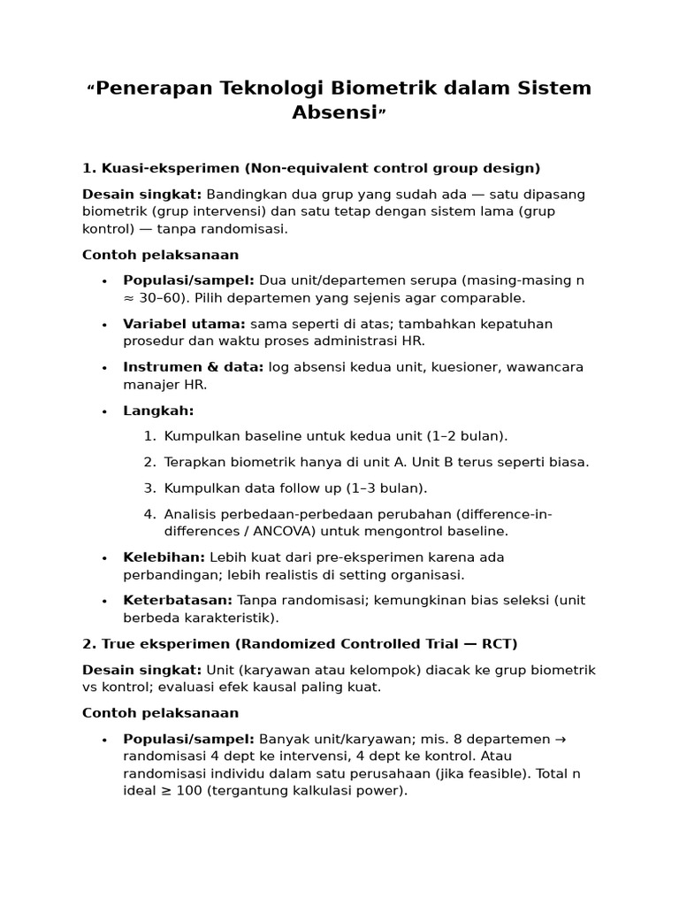 Penerapan Biometrik untuk Absensi Efektif | PDF
