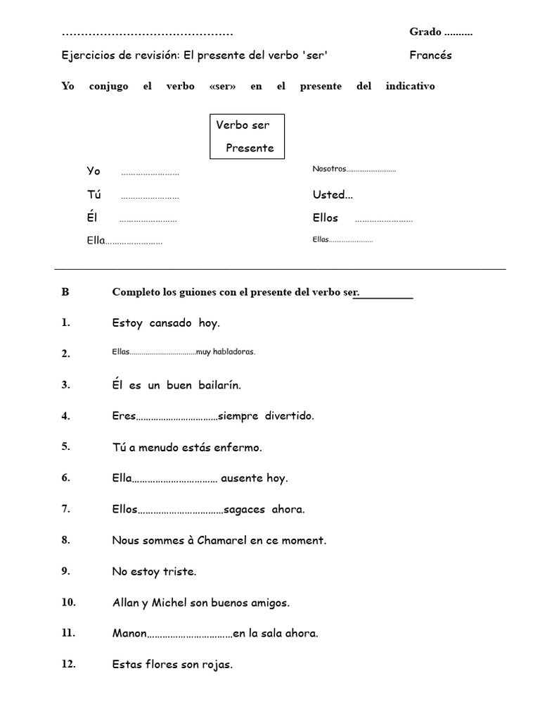 Verbo Ser Presente | PDF | Verbo | Morfología Lingüística