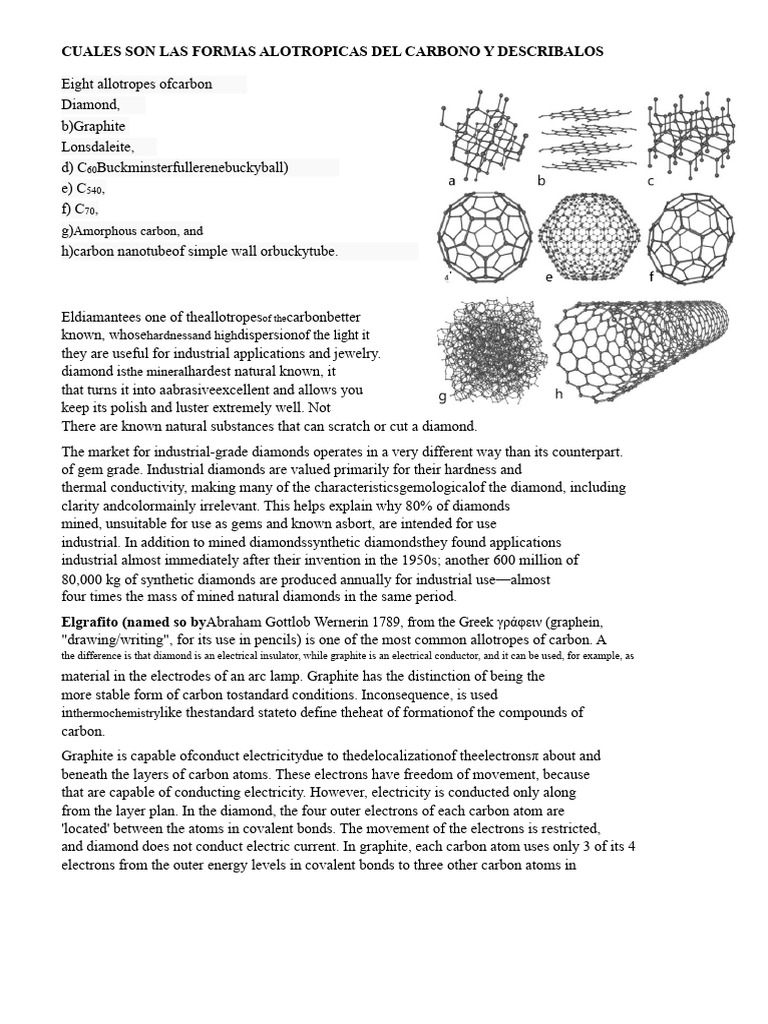 What Are The Allotropic Forms of Carbon and Describe Them | PDF ...