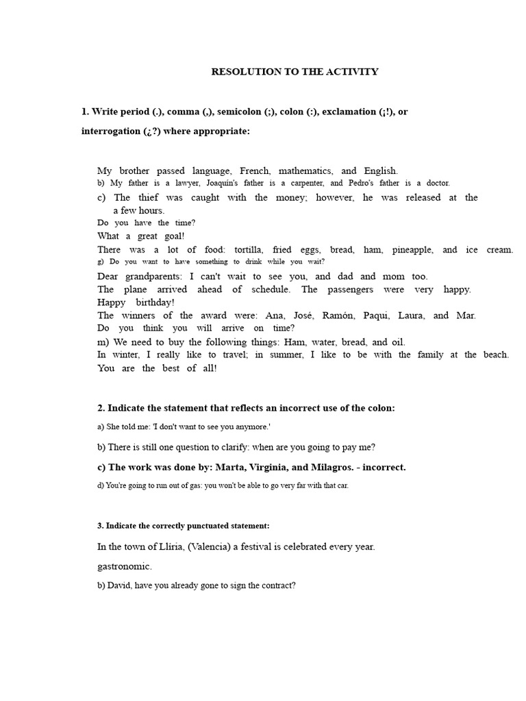 Correct Punctuation Exercises | PDF | Punctuation | Comma