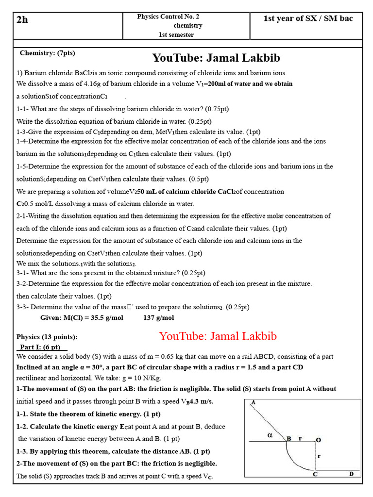 Control 2 S 1 Model 1 1bac SM-SX | PDF | Force | Solvation