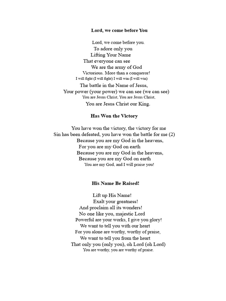 Lord, We Come Before You. | PDF