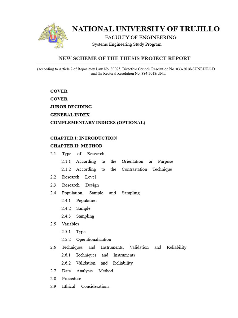 Outline of The Thesis Project Report UNT 2019 (New Structure) v3 | PDF | Methodology | Sampling ...