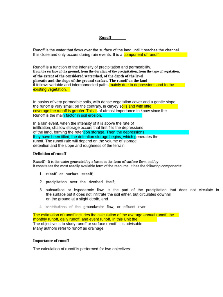Definition of Runoff | PDF | Surface Runoff | Drainage Basin