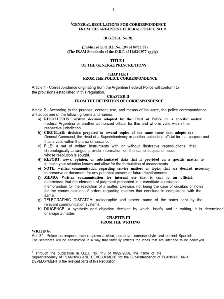 General Regulation of Correspondence No. 9 PDF | PDF | Computer File ...
