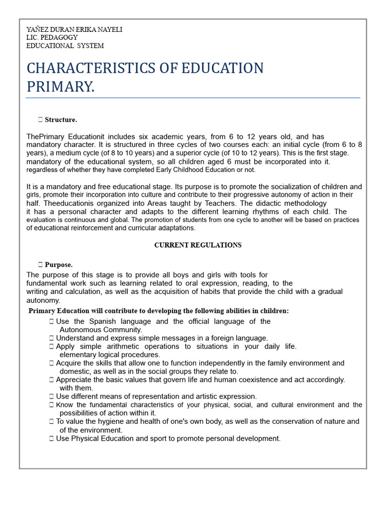 Characteristics of Primary Education | PDF | Multilingualism | First Language