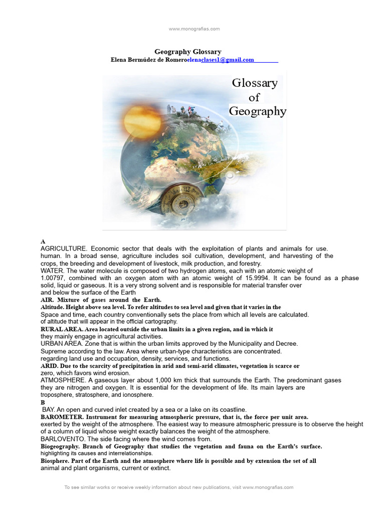 Glossary Geography | PDF | Earth | Atmosphere Of Earth