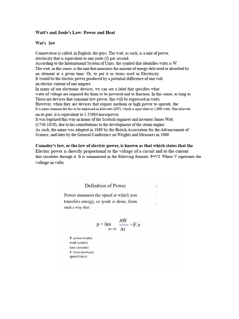 06-Watt and Joule Law | PDF | Watt | Electric Power