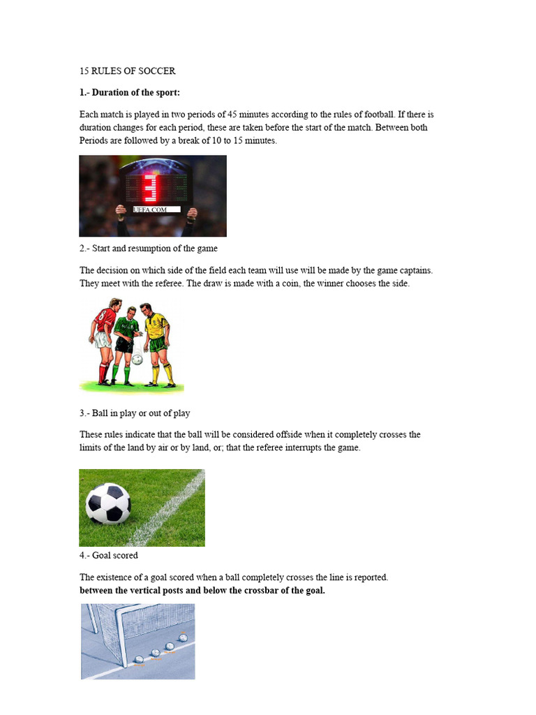 15 Rules of Football, Position of Each Player | PDF | Forward ...