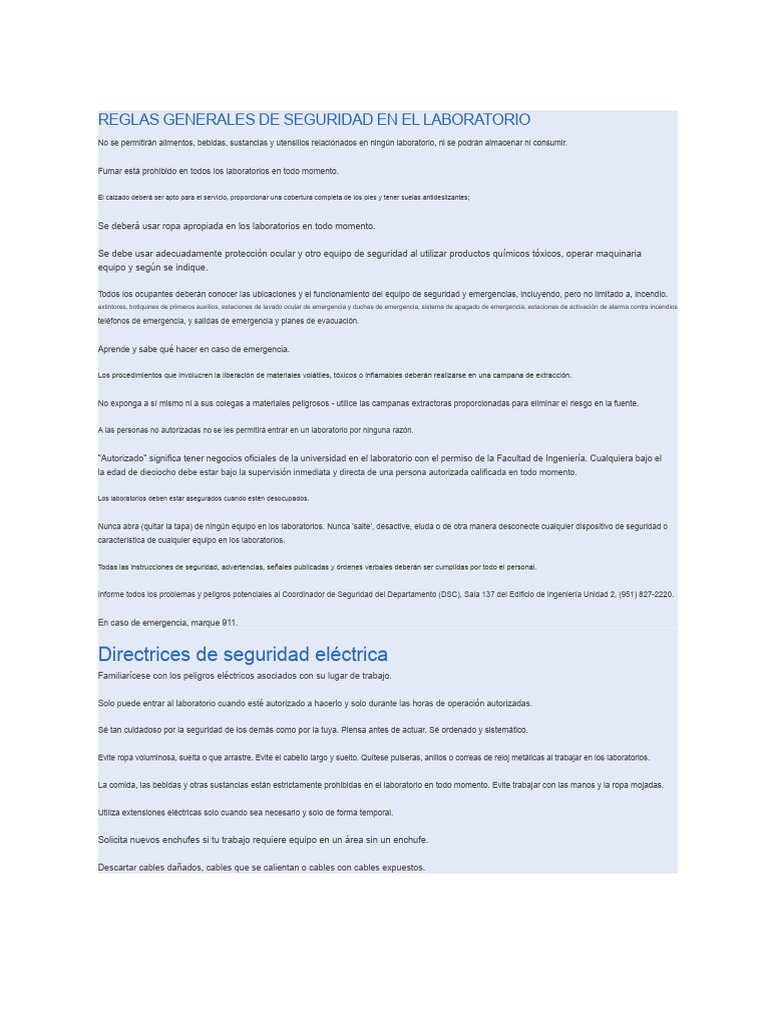 Seguridad en Laboratorios: Normas Esenciales | PDF | Ingenieria ...