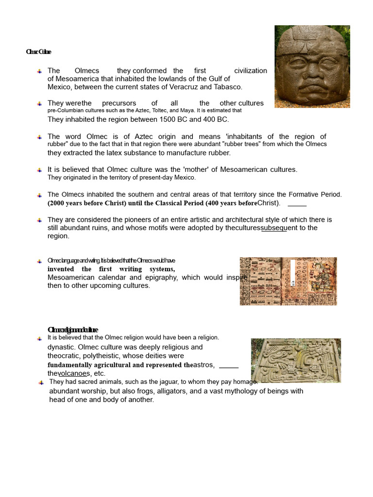 Olmec and Inca Culture | PDF | Mesoamerica | Inca Empire