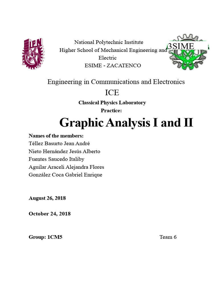 Graphic Analysis 1 and 2 Classical Physics ESIME Zacatenco | PDF ...
