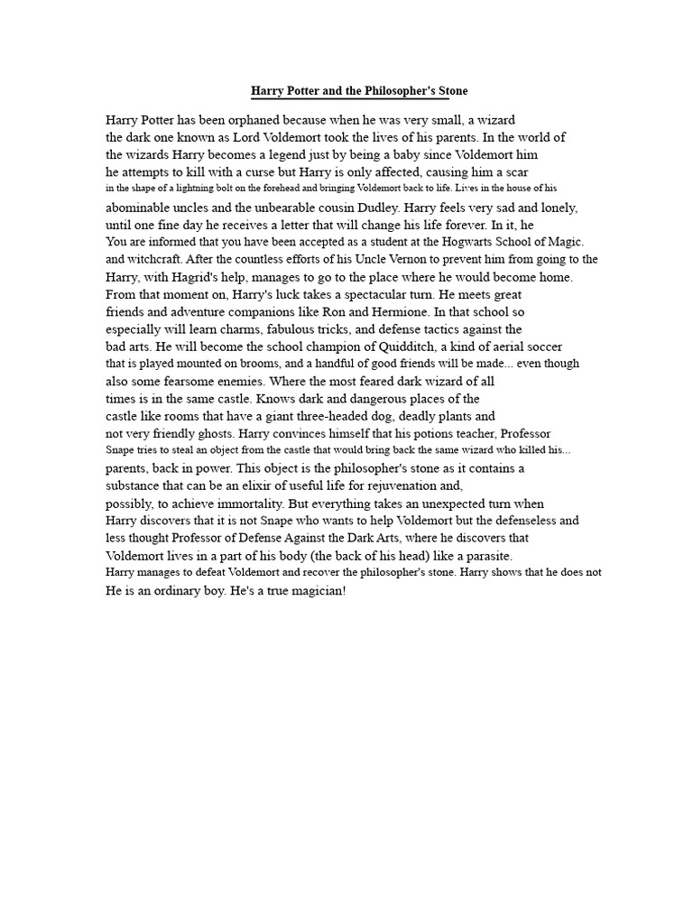 Harry Potter and The Philosopher's Stone | PDF