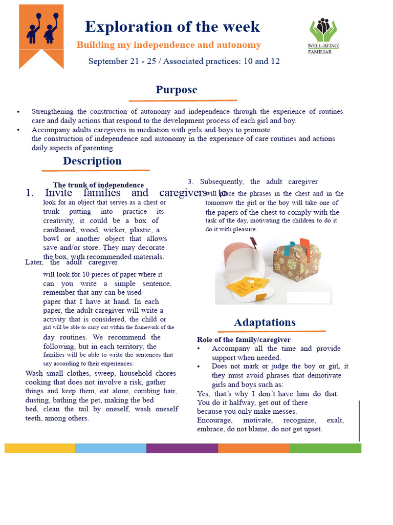 Promoting Child Independence Activities | PDF