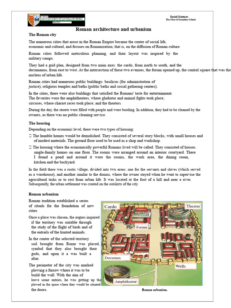 Roman Urbanism and Architecture Overview | PDF | Ancient Rome | Roman ...