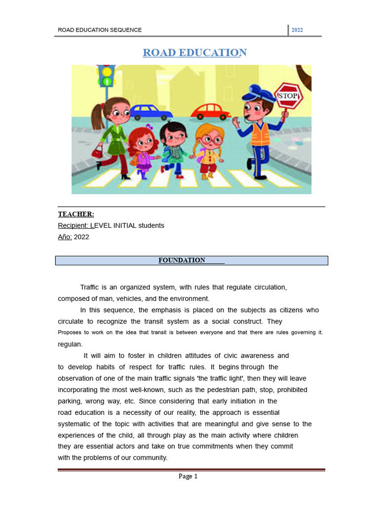 Road Education and Safety for Kids | PDF | Traffic | Traffic Light