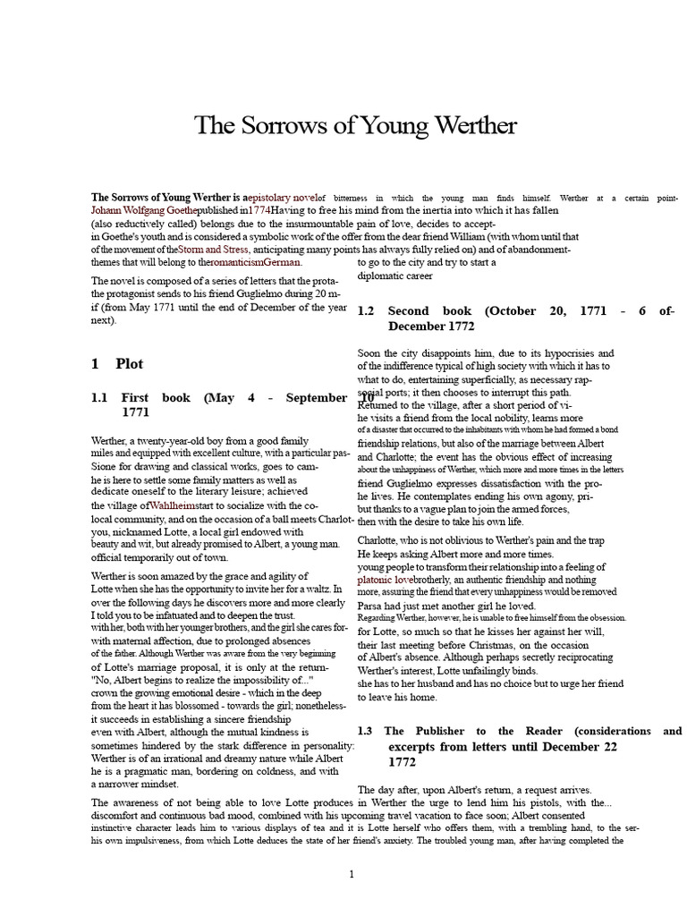 The Sorrows of Young Werther | PDF | The Sorrows Of Young Werther ...