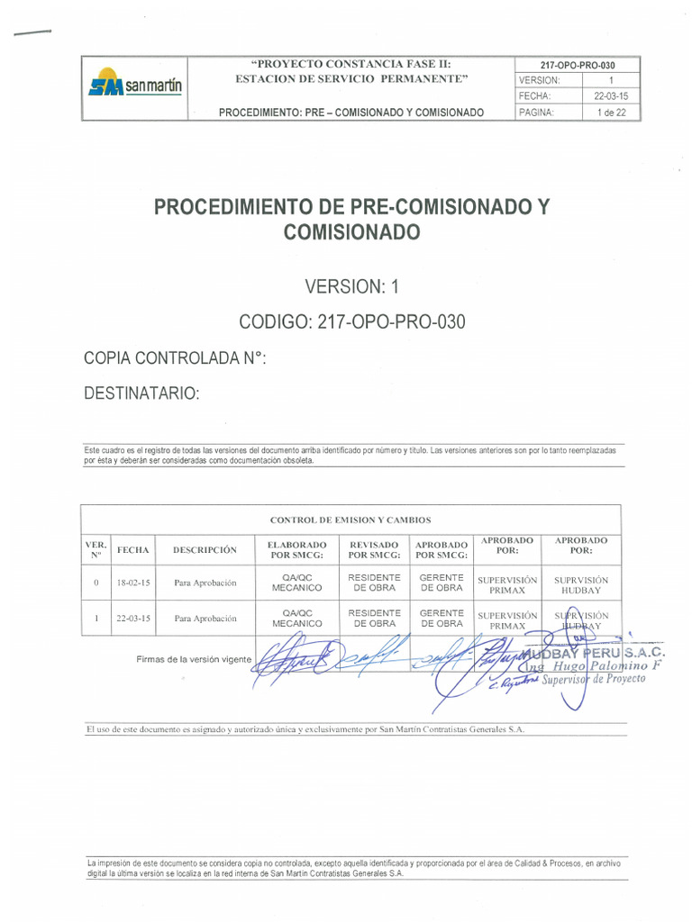 217-OPO-PRO-030 Pre-Commissioning and Commissioning Procedure Rev.1 PDF | PDF | Calibration ...