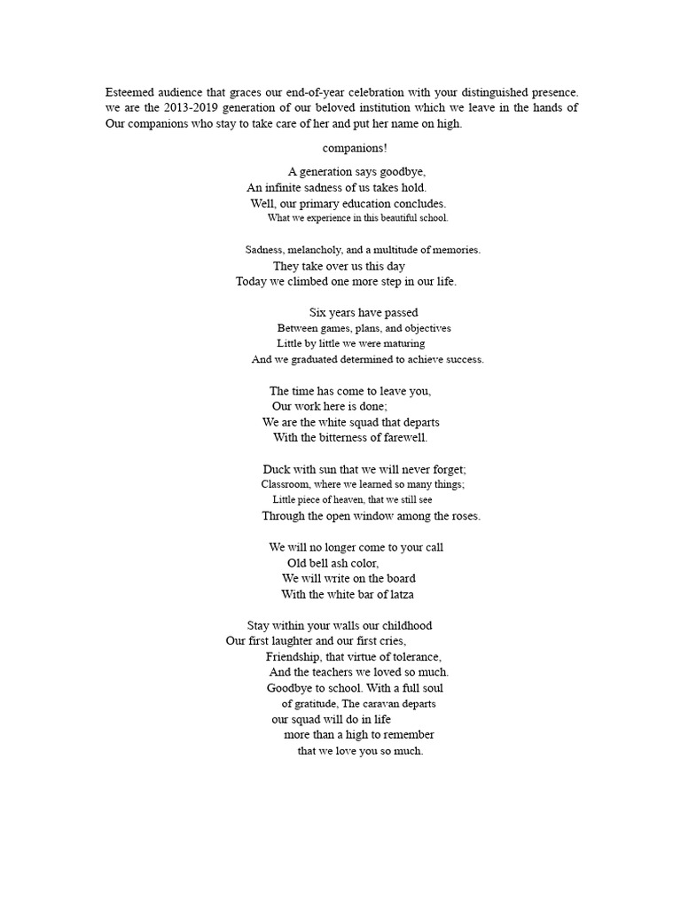 Poetry Sixth Grade | PDF