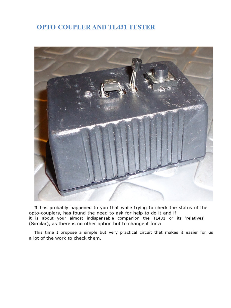 Optocoupler and TL431 Tester | PDF | Electrical Circuits | Electronic ...