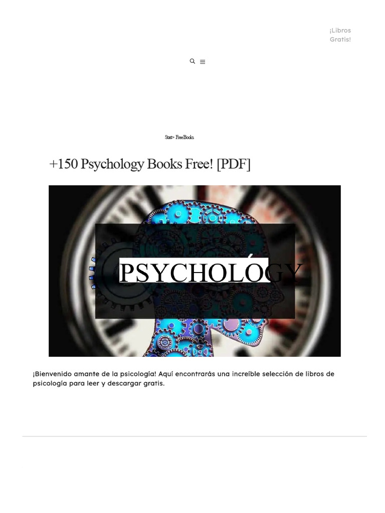 Free Psychology Books PDF Download | PDF | Mental Disorder | Psychology