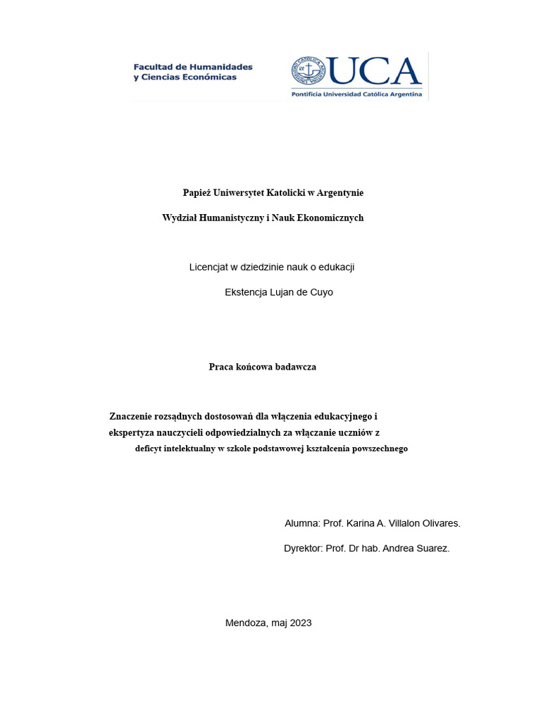 TEZA Znaczenie-Dostosowania-Rozsądne | PDF