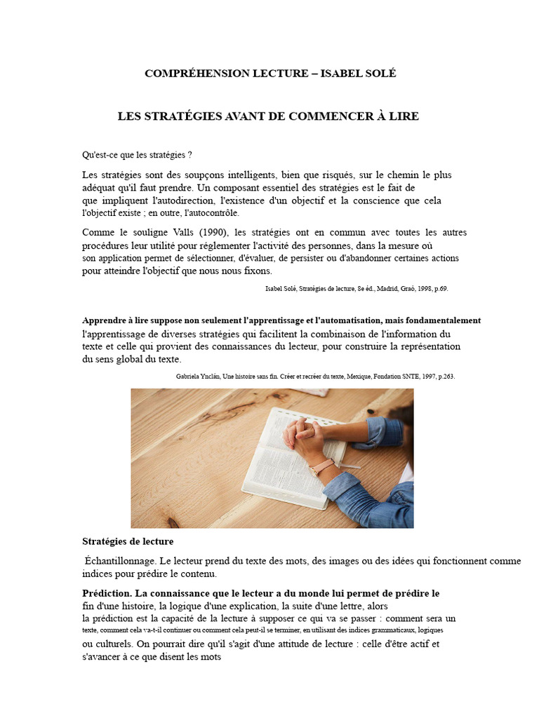Compréhension Lecture - Isabel Solé | PDF | Sujet (Grammaire ...