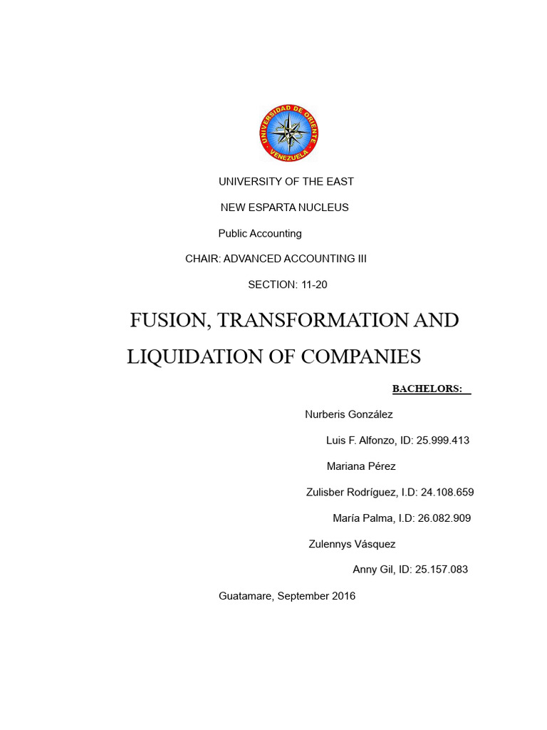 Company Mergers and Liquidations Guide | PDF | Equity (Finance ...