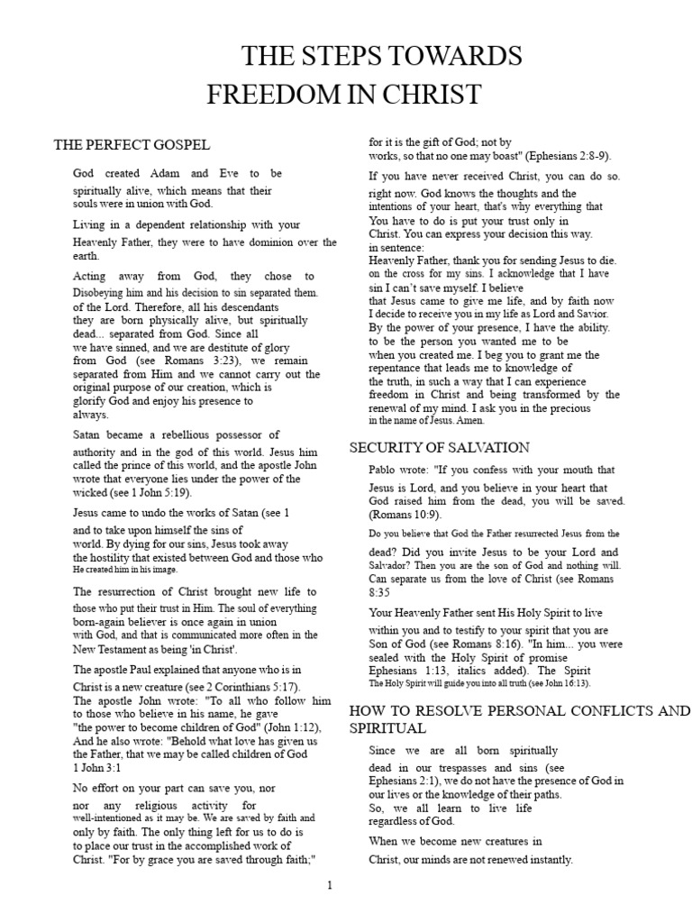 7 Steps To Freedom | PDF | Jesus | Satan