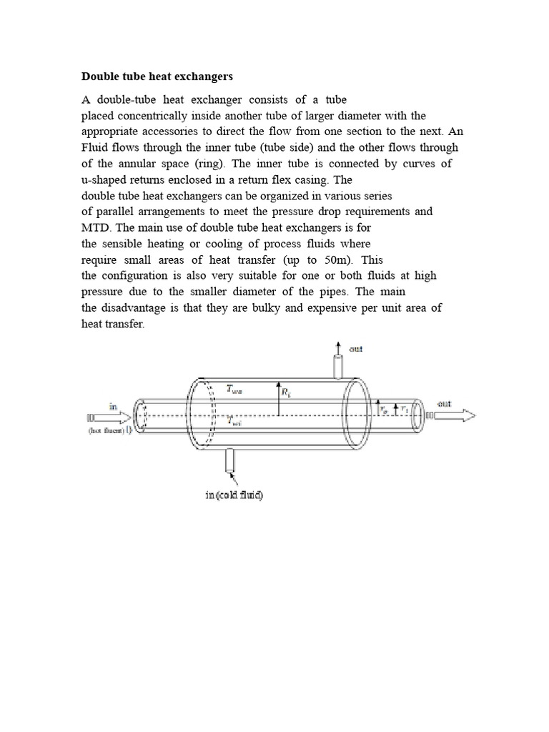 Double Tube Heat Exchanger Overview | PDF | Heat Exchanger | Heat Transfer