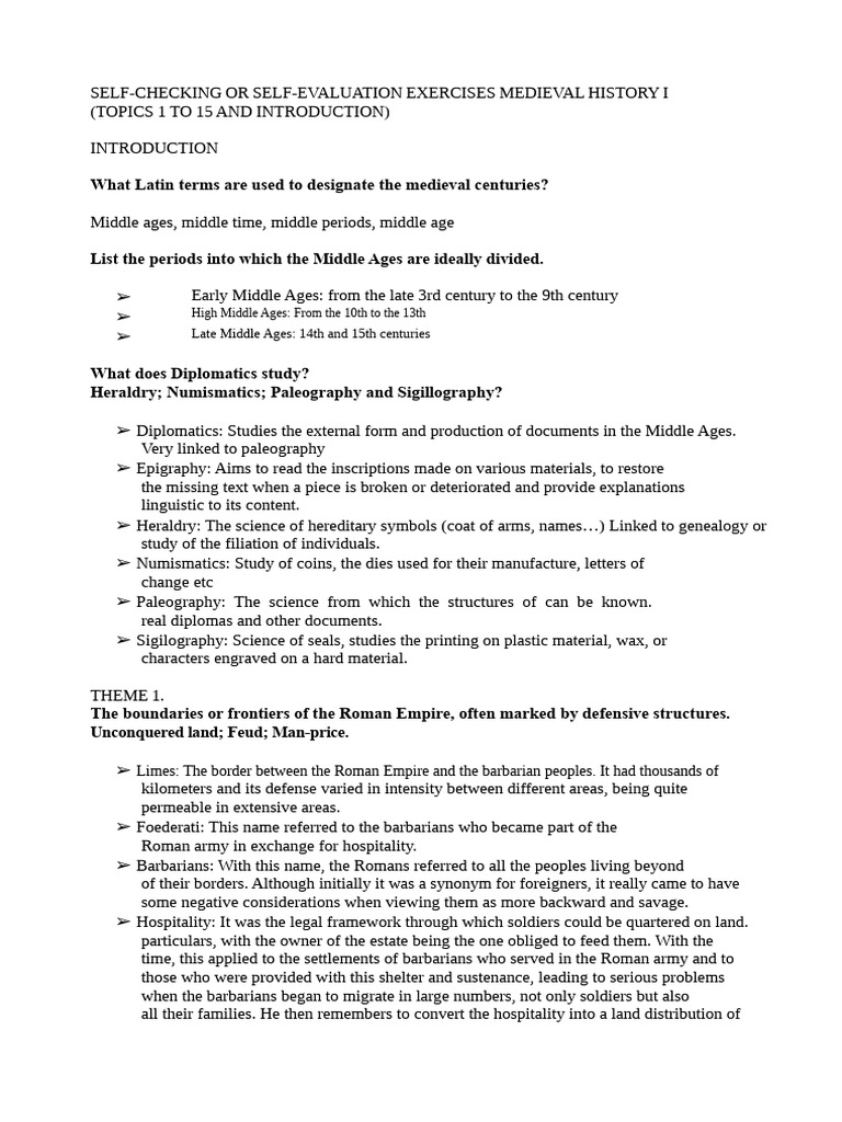 Self-Assessment Exercises Medieval History I UNED | PDF | Sunni Islam | Ali