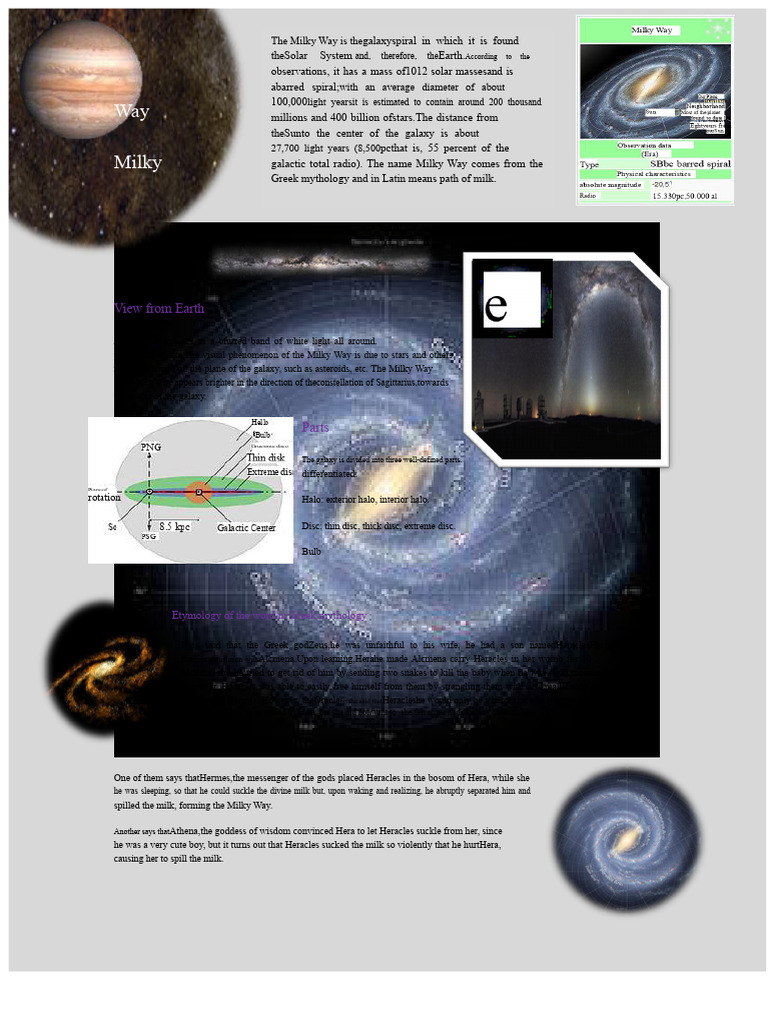 Brenda Pastor Work of The Infographic Milky Way | PDF | Milky Way ...