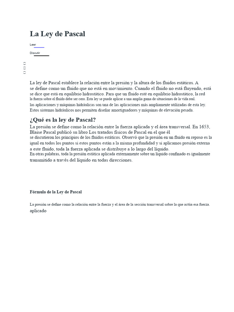 La Ley de Pascal | PDF
