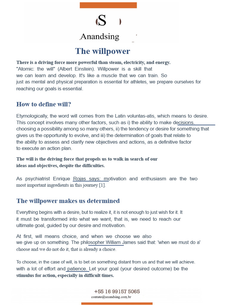 The Willpower. | PDF | Motivation | Motivational