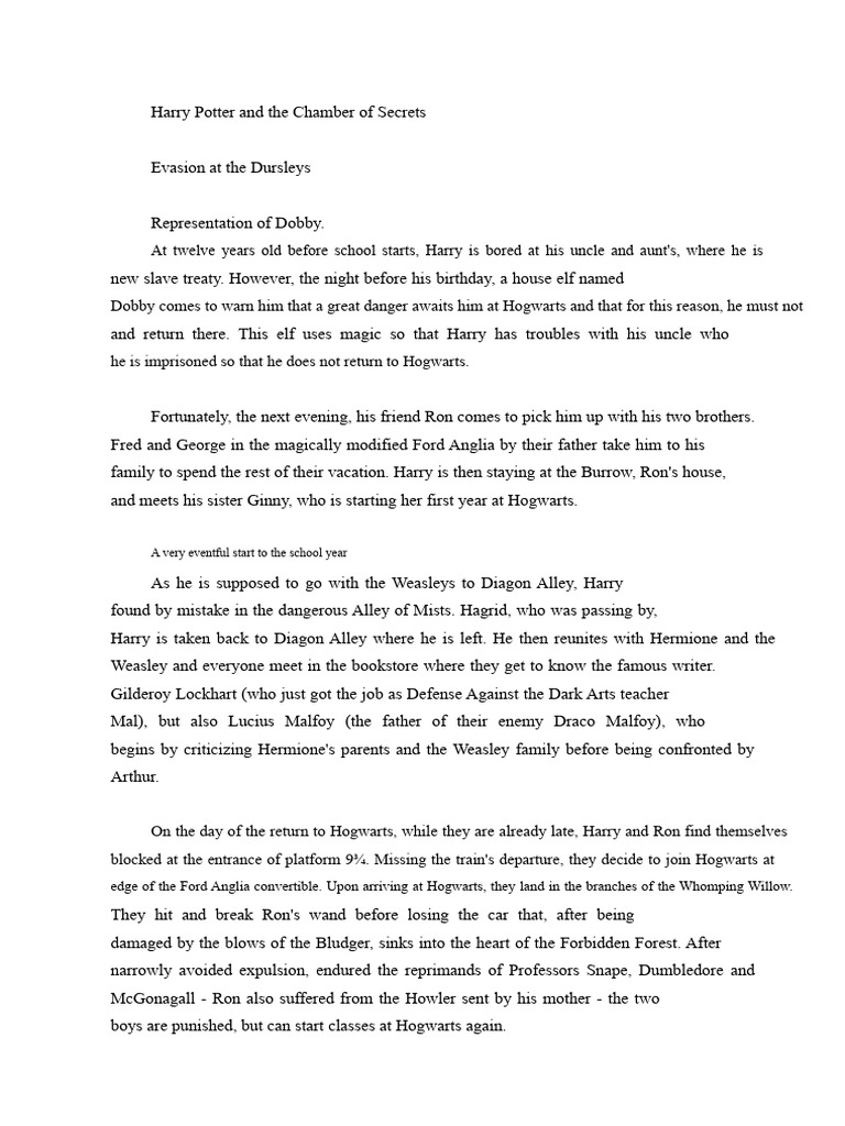 Harry Potter and The Chamber of Secrets | PDF | Harry Potter | J. K ...