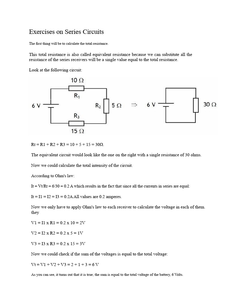 Solved Exercises On Parallel, Series, and Mixed Circuits. | PDF ...