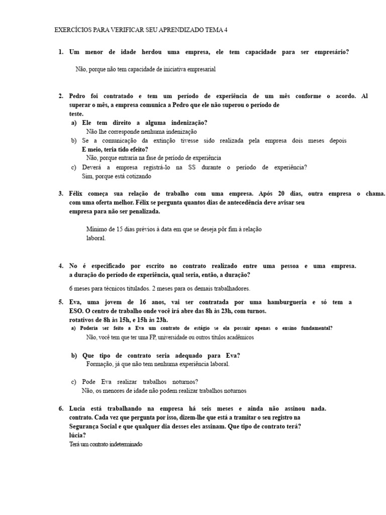 Atividades Tema 4 Brian | PDF | Aprendizado | Sindicato